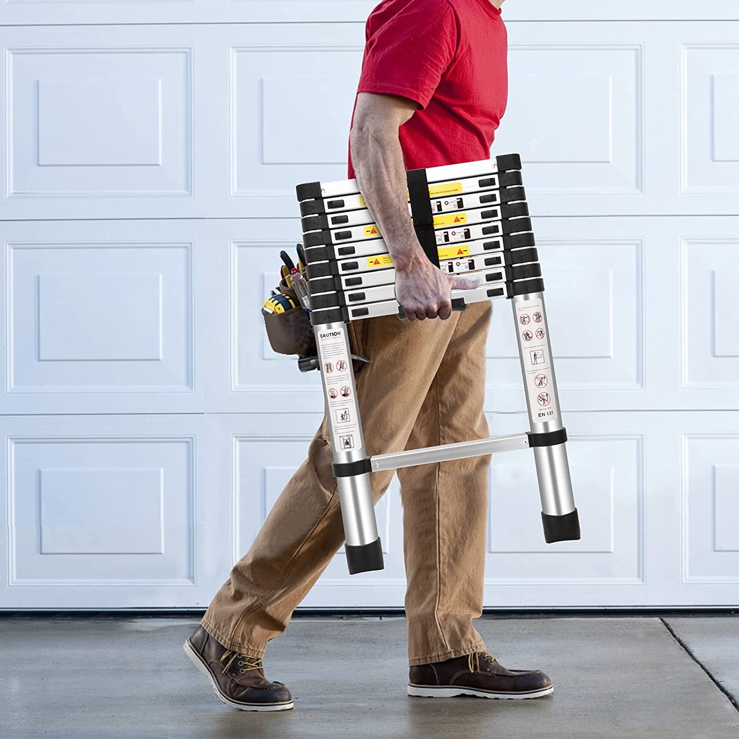 (8.5Ft/2.6M) Telescoping Ladders, Multi-Purpose Folding Aluminum ...