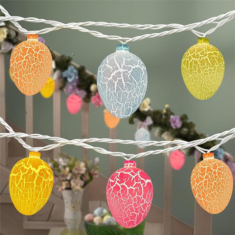 8.5Ft Easter Lights,Easter Bunny String Lights with 10 Pack Multicolor ...