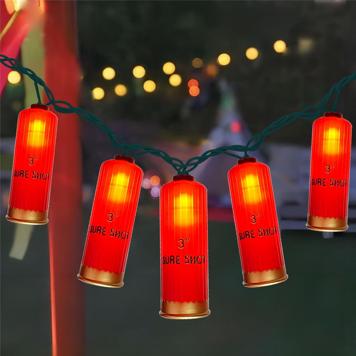 8.5Ft LED Shotgun Hell Christmas Light with 10 Red Bullet Shaped Lights ...