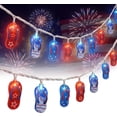 8.5Ft LED Tropical Beach Flip Flop String Lights, 4th of July Slipper ...