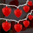 8.5Ft Red Heart String Lights, Decorations Lights with 10 Red Heart ...