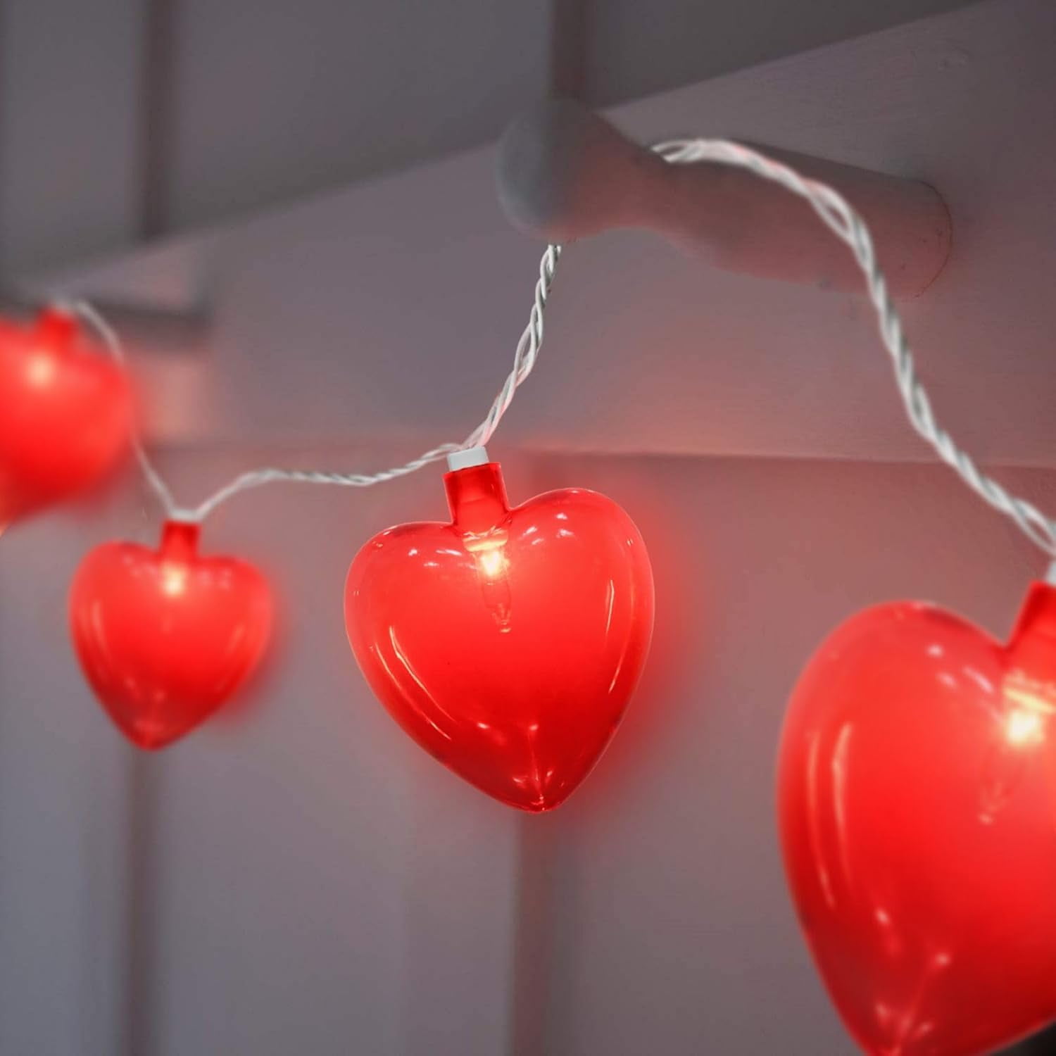8.5Ft Valentine Heart String Lights with 10 Heart Fairy Lights ...