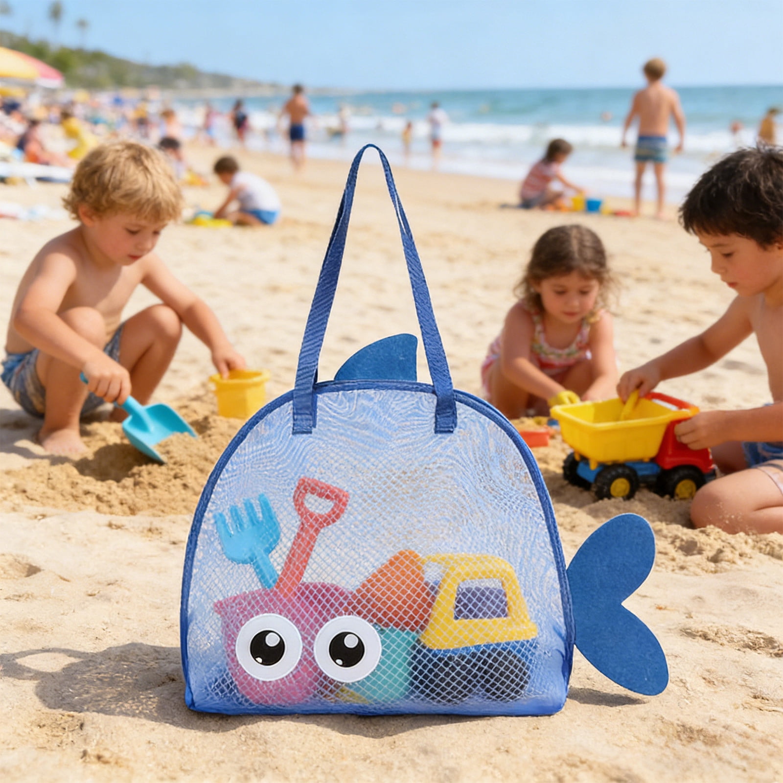 Winter Poetry Upgrade 8.5Gal Kids Beach Toy Storage Bag, Large Capacity ...