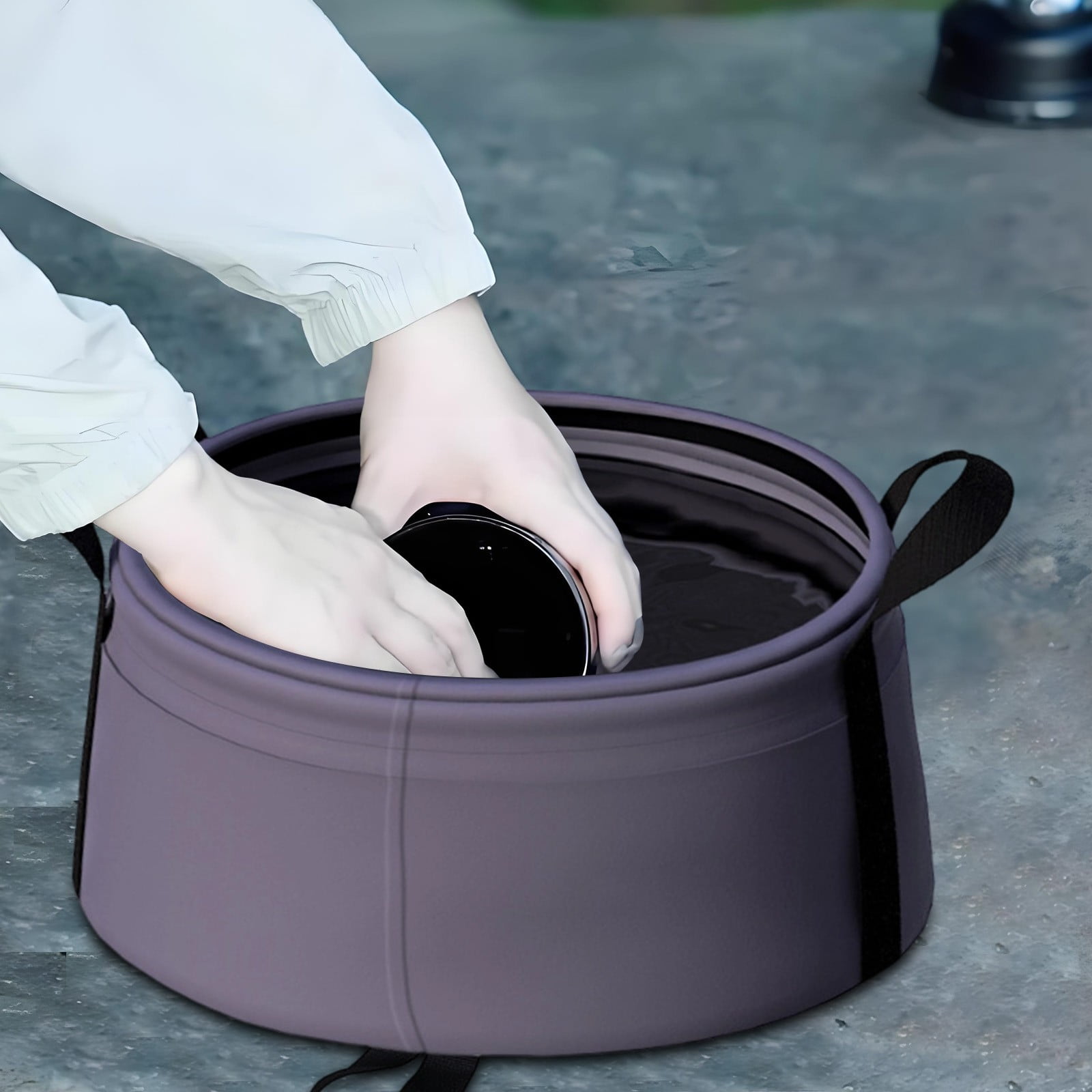 8.5L Foldable Travel Basin, Portable Collapsible Foot Wash Basin Face ...