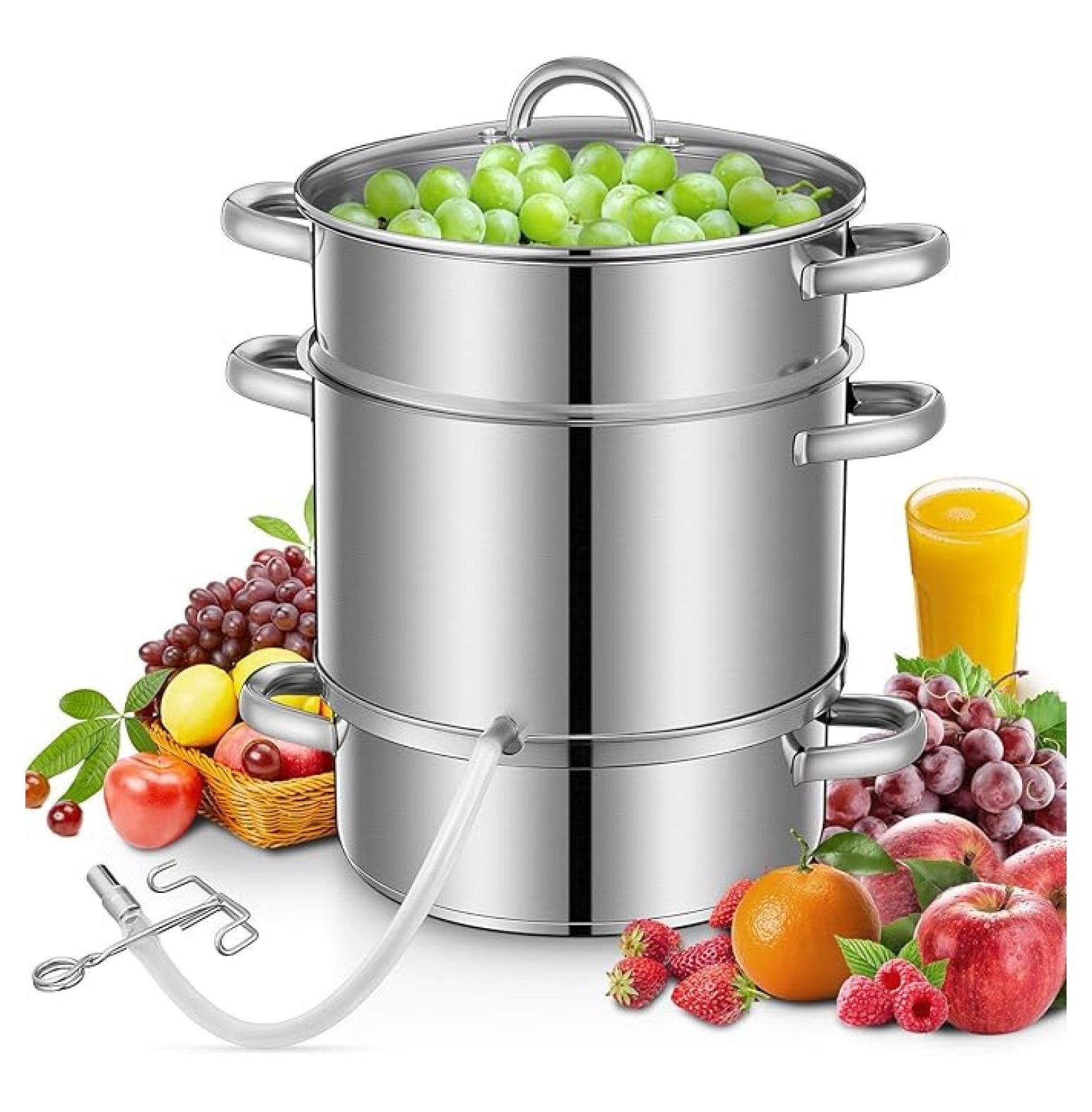 8.5Qt Juice Extractor, Stainless Steel Juicer for Canning Fruit ...