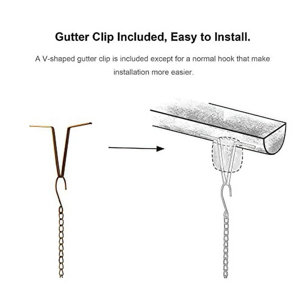 8.5ft Faux Copper Patina Finish Fish Shaped Rain Chain with V-Shaped ...