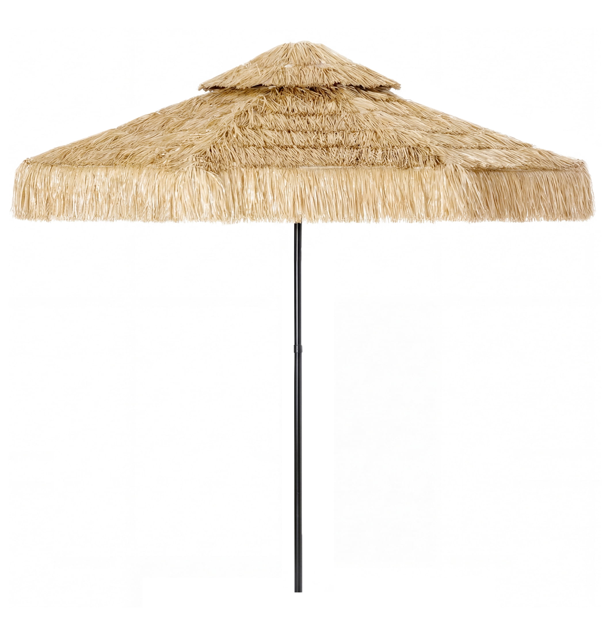 8.5ft Hula Tiki Umbrella, Outdoor Patio Umbrella, 2-Tier Hawaiian Style ...