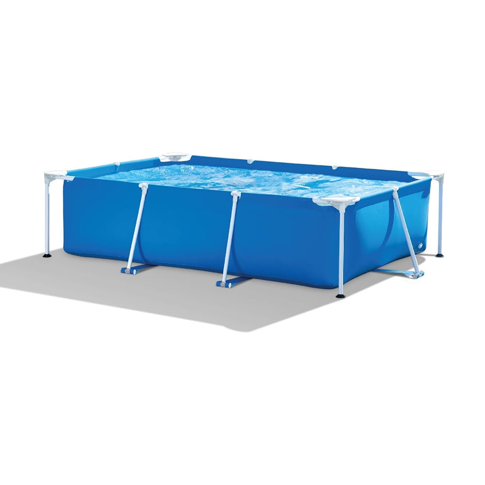 8.5ft x 26in Rectangular Frame Pool, Above Ground Pool, Quick Easy Set Up Outdoor Swimming Pool ...