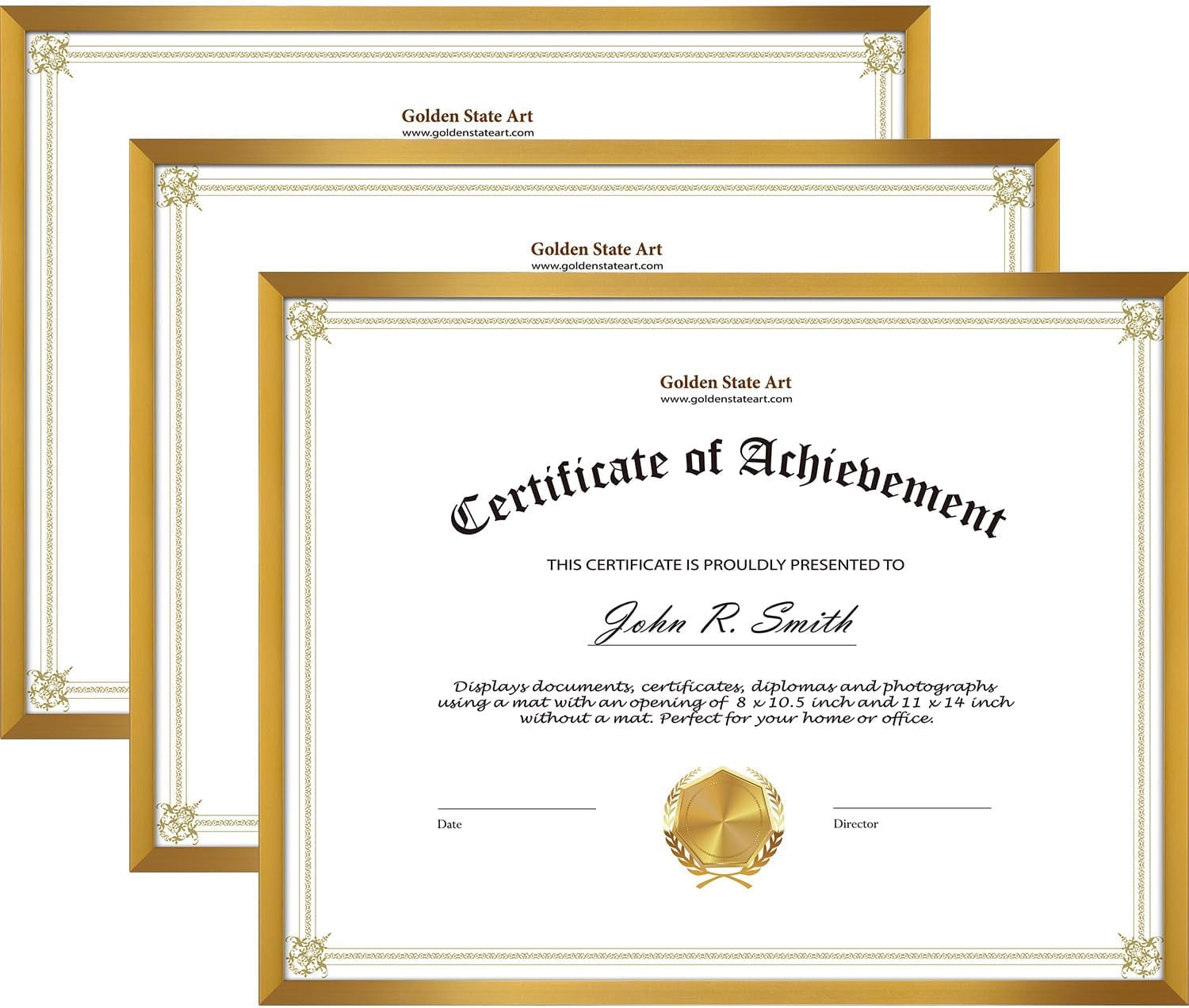 8.5x11 Aluminum Frame with Real Glass, Metal Frame for 8.5 By 11 Inch ...