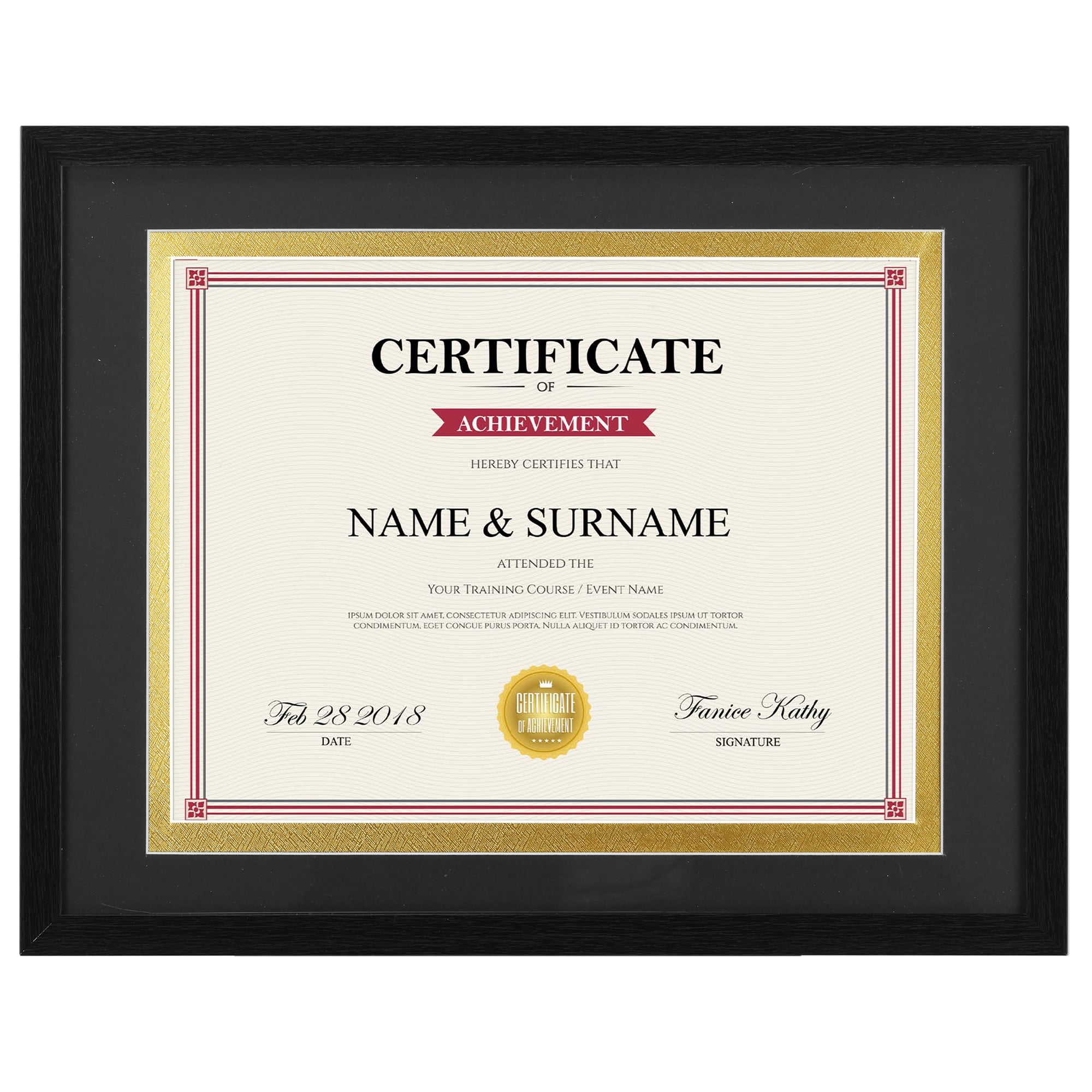 8.5x11 Black Document Certificate Frame, Single - Walmart.com