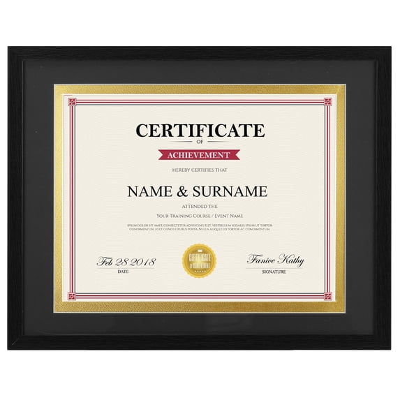 8.5x11 Black Document Certificate Frame, Single - Walmart.com