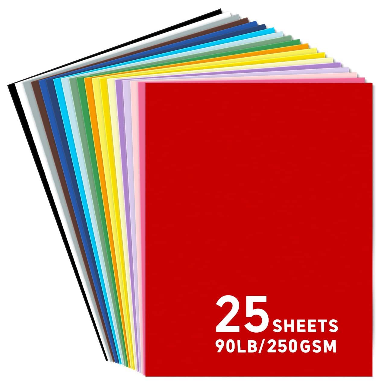 8.5x11 Cardstock 25sheets Colored IFF17 Cardstock Assorted 25 Colors ...