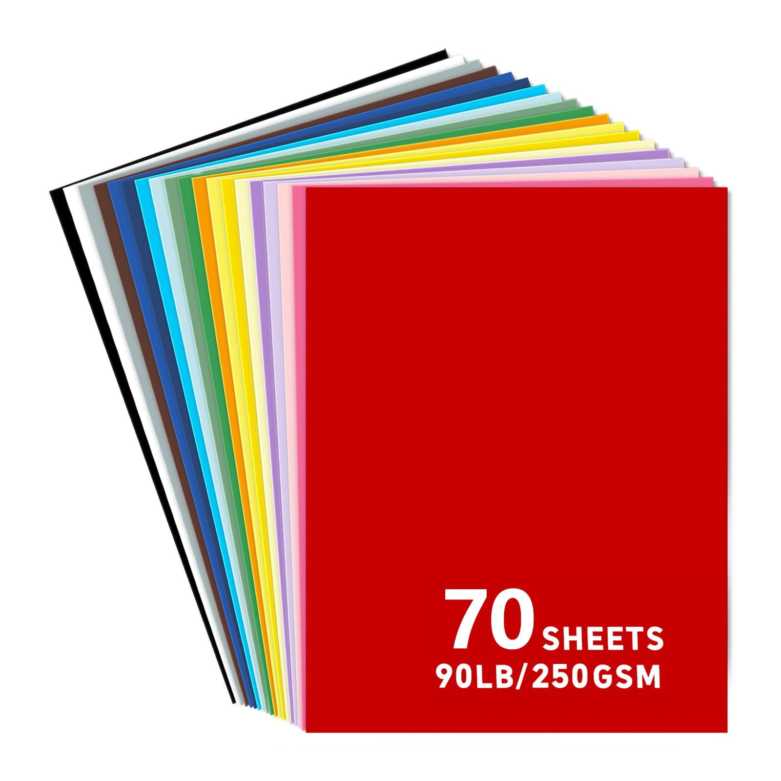 8.5x11 Cardstock 70sheets Colored AIF9 Cardstock Assorted 25 Colors, 90 ...