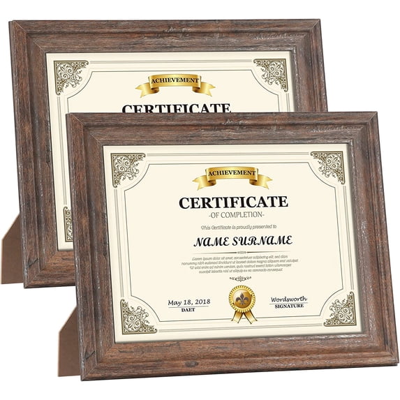 8.5x11 Certificate Document Frame Rustic Distressed Picture Frames 8.5 ...