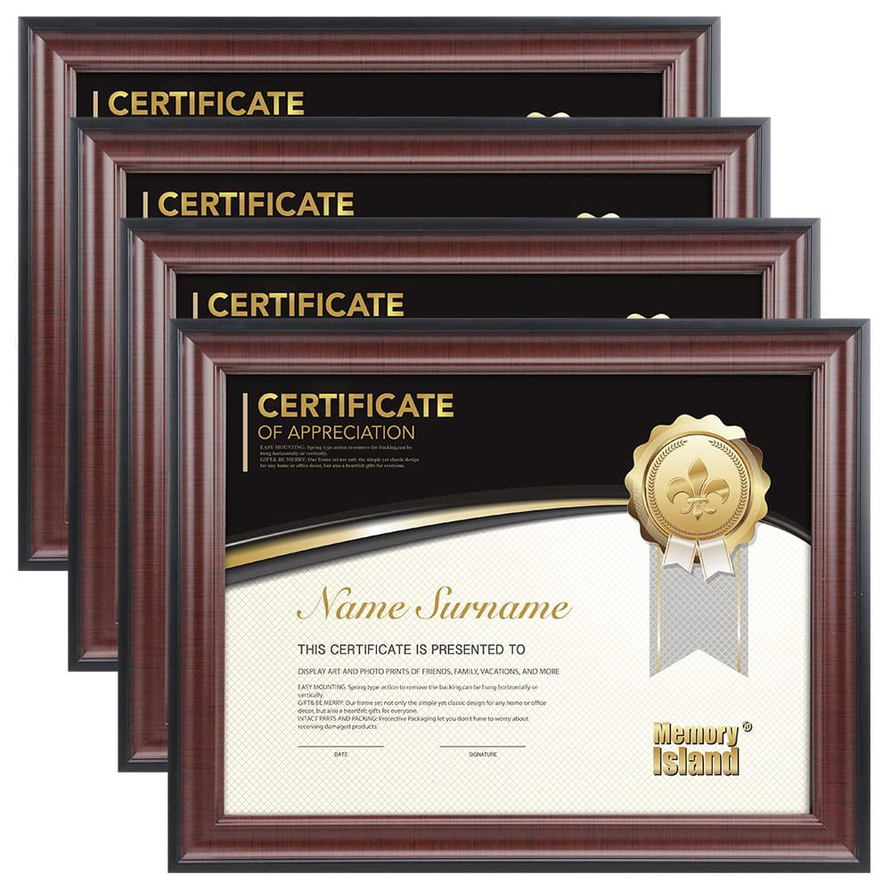 8.5x11 Certificate Frames with Real Glass Front, 4 Pack Wall or ...
