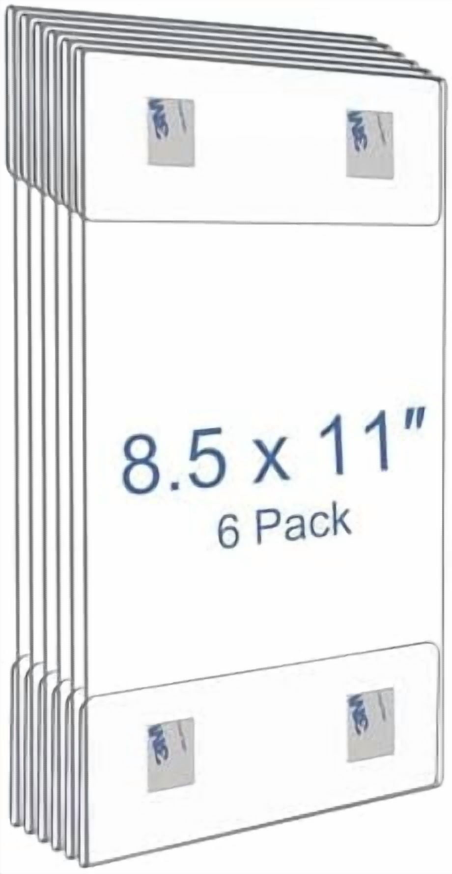 8.5x11 Clear Acrylic Plastic Sign Holders with Removable Hook and Loop ...