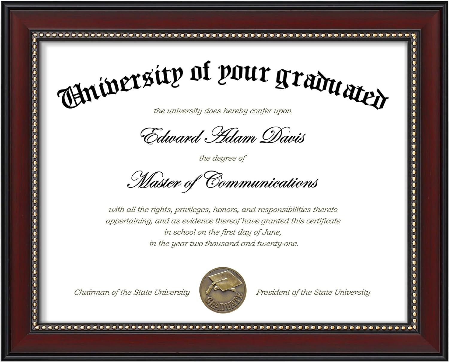 8.5x11 Diploma Certificate Frame with High Definition Glass, Degree ...