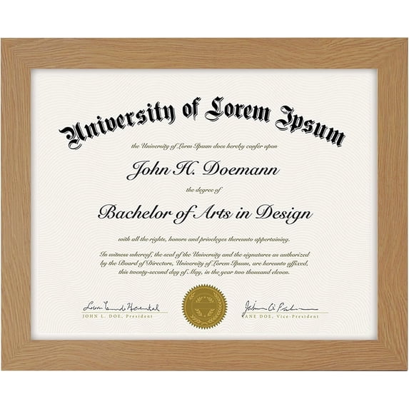 8.5x11 Diploma Frame with Shatter-Resistant Glass - Document Frames ...