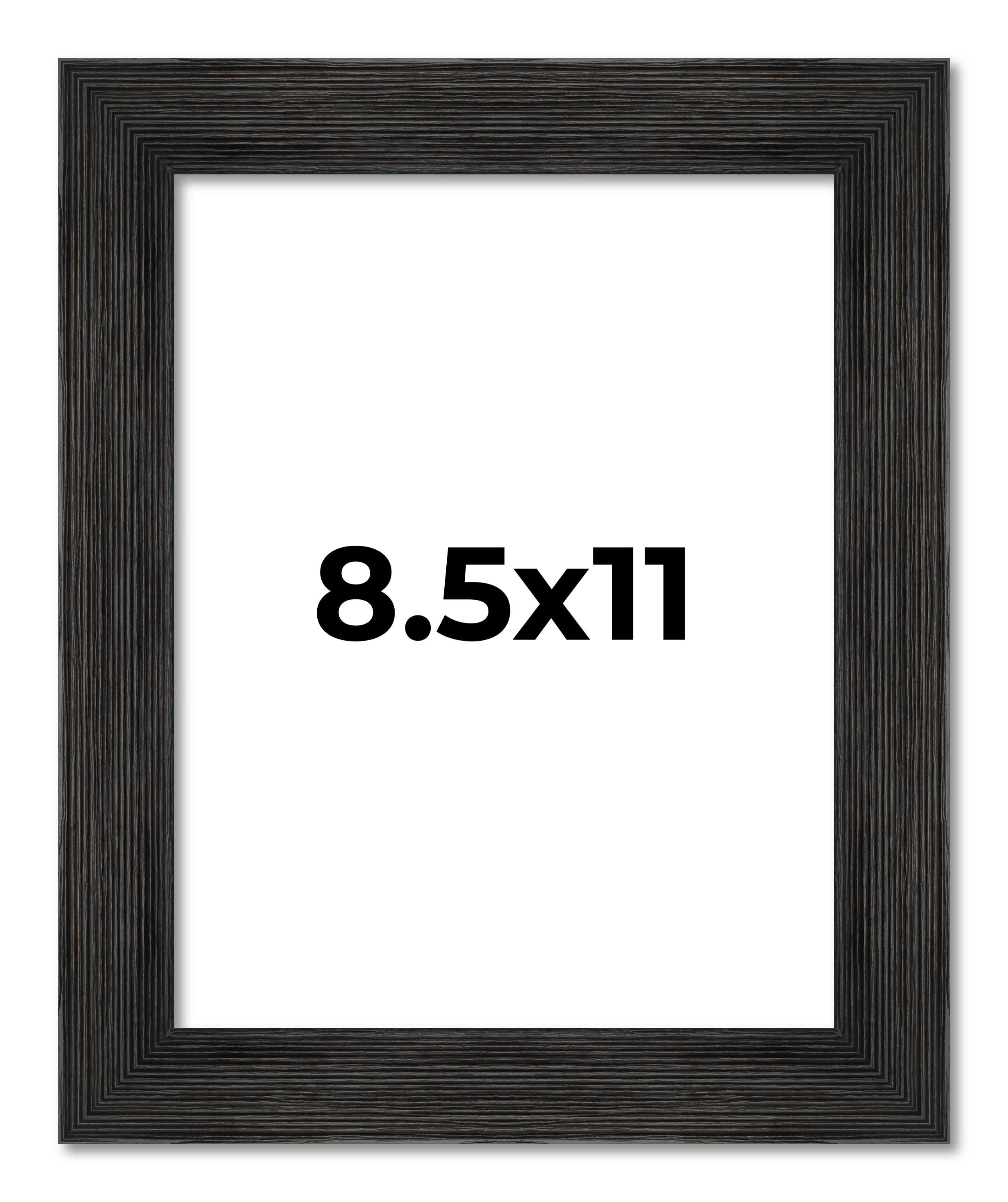 8.5x11 Frame Black Rustic Barnwood Solid Wood Picture Frame | 1.5 Inch ...