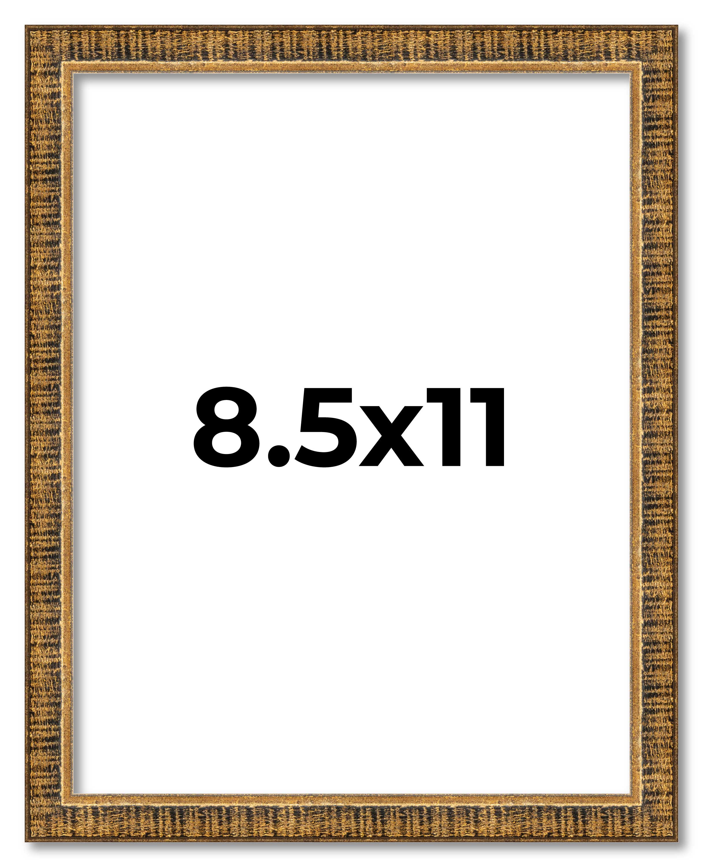 8.5x11 Frame Gold Solid Wood Picture Frame Includes UV Acrylic ...