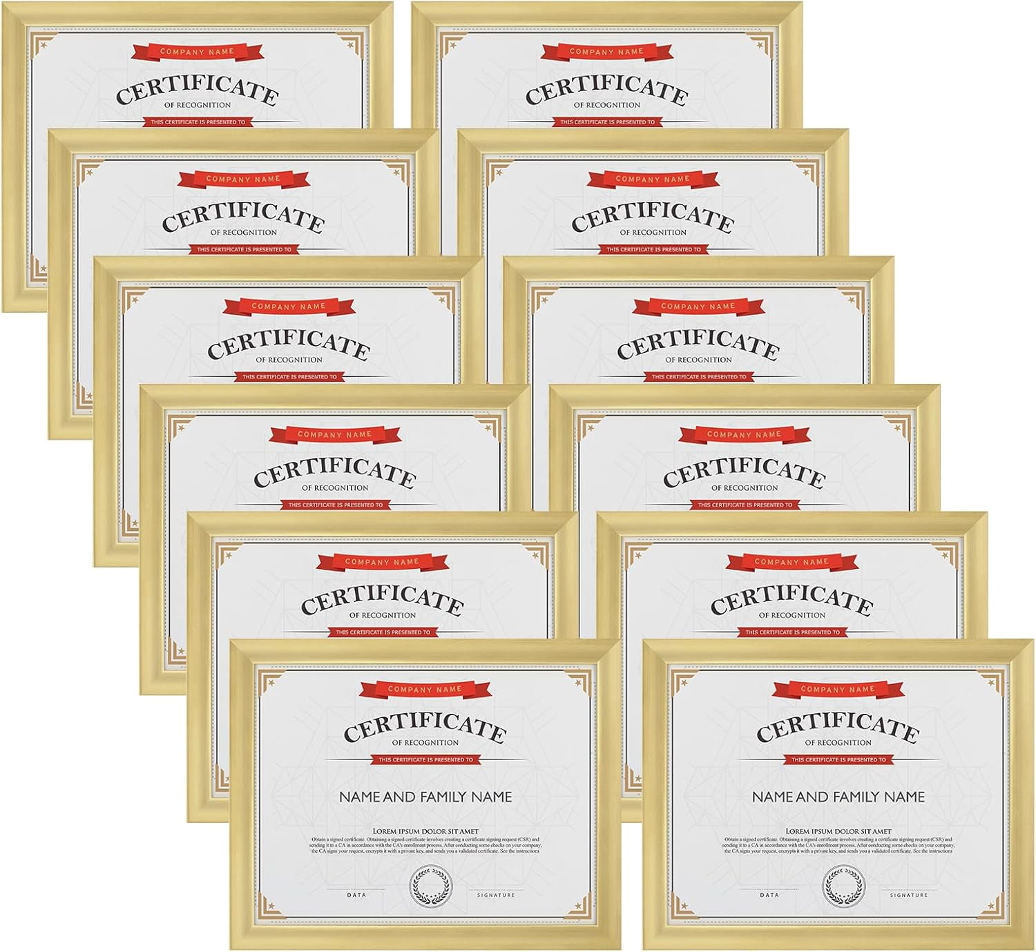 8.5x11 Gold Picture Frames Set of 12 for Multi Display Modern 8.5x11 ...