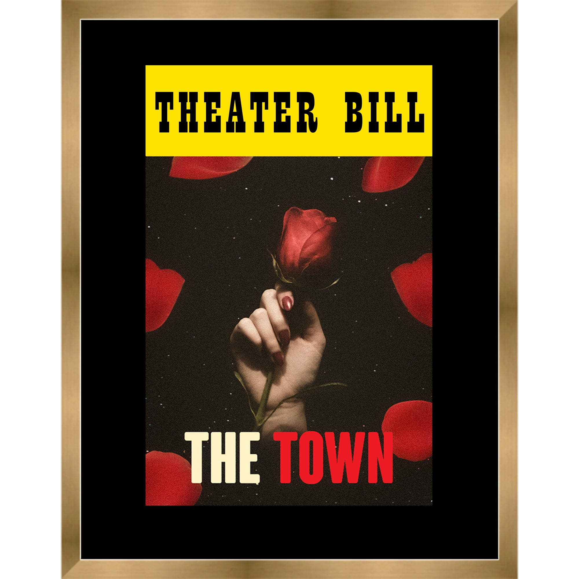 8.5x11 Gold Playbill Frame with Black Mat with 1 Opening to Display 1 ...