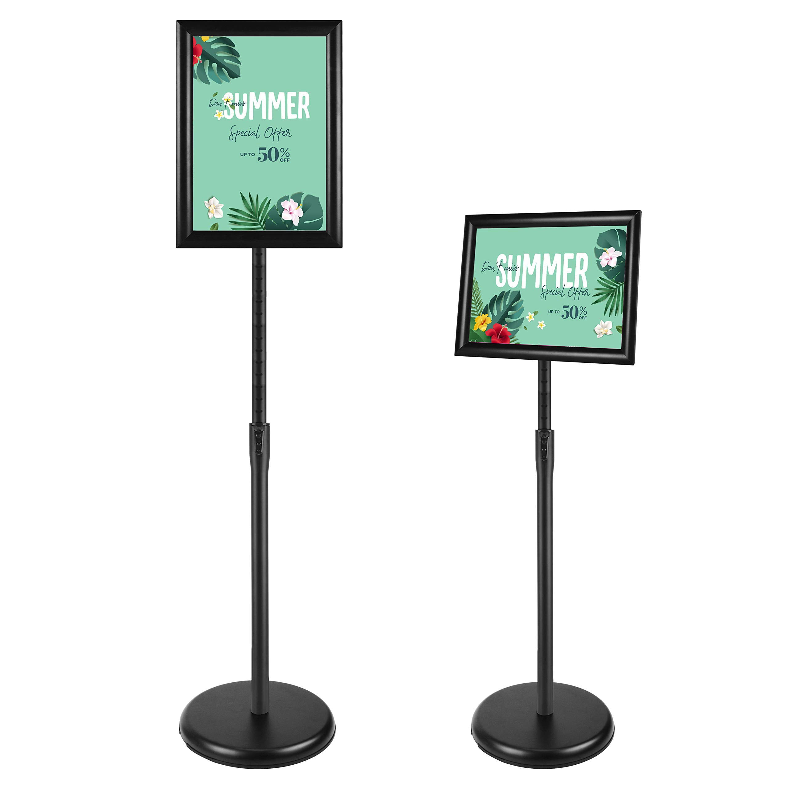 8.5x11 Inch Adjustable Sign Holder Poster Stand, Heavy Duty Floor Sign ...