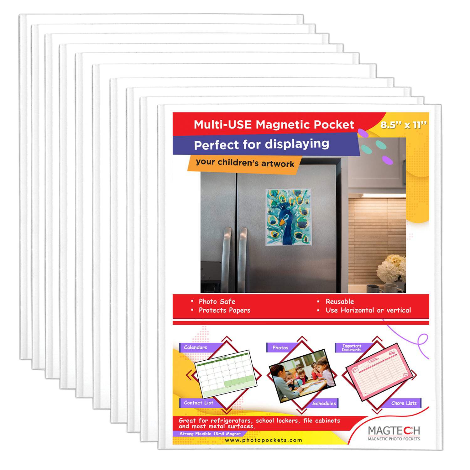 8.5x11 Multi-Use Magnetic Pocket, 10 Pack - Walmart.com