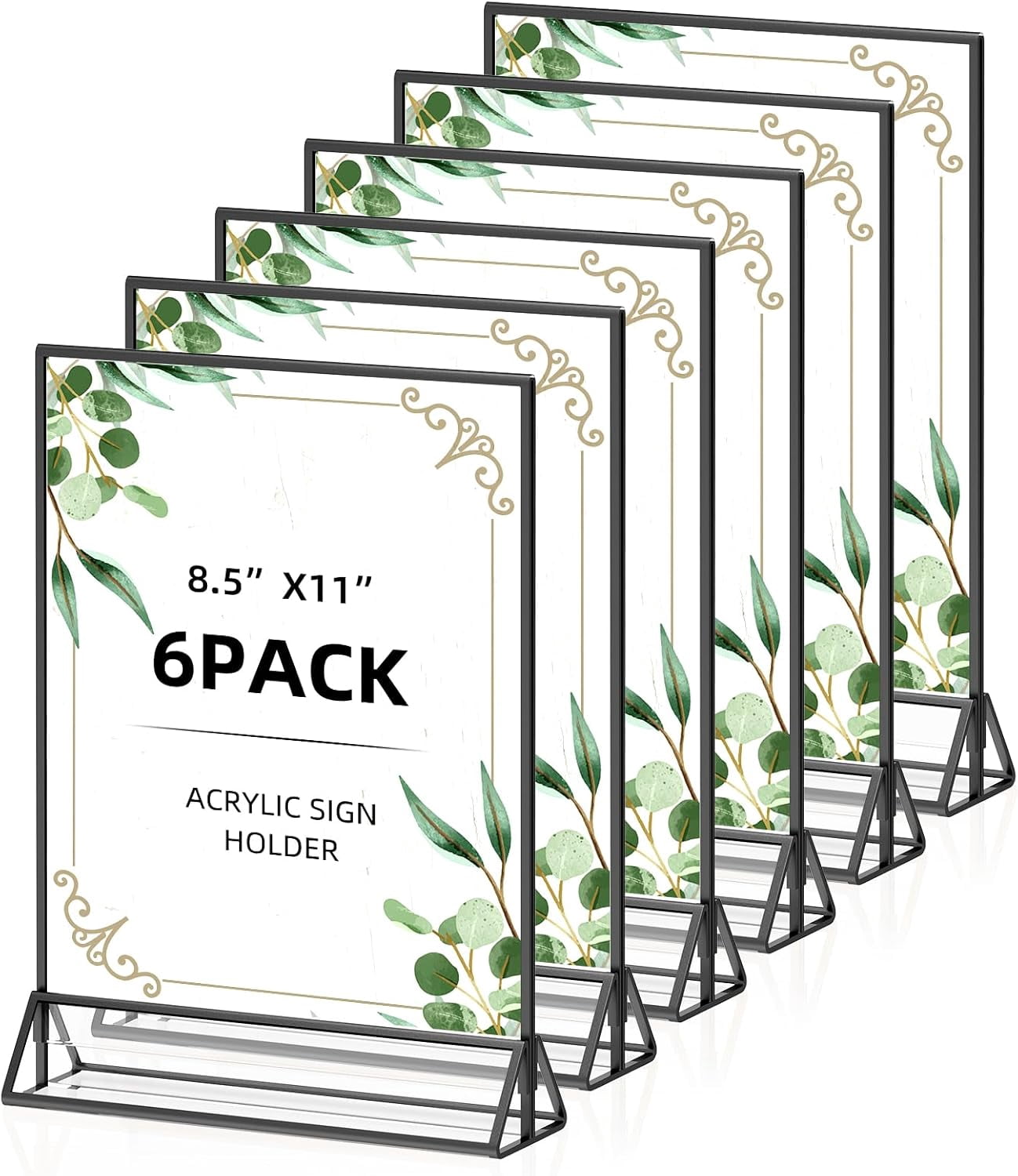 8.5x11 Picture Frame Black Acrylic Sign Holder Double-Sided Display ...