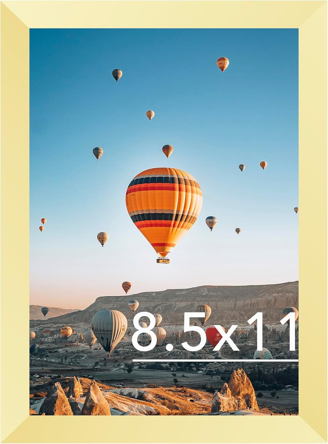 8.5x11 Picture Frame Gold for Wall Hanging or Tabletop, Wall Mounting ...