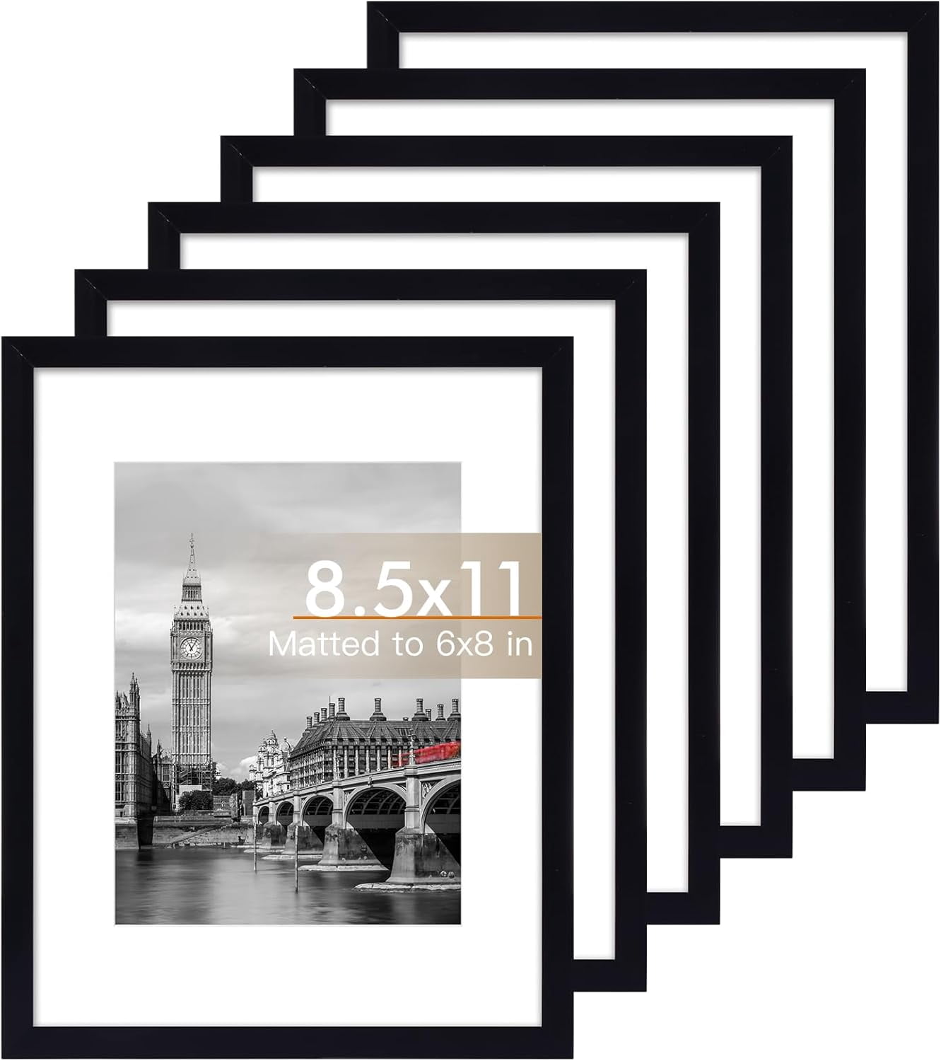 8.5x11 Picture Frame Set of 6 Graduation Certificate Frames with ...