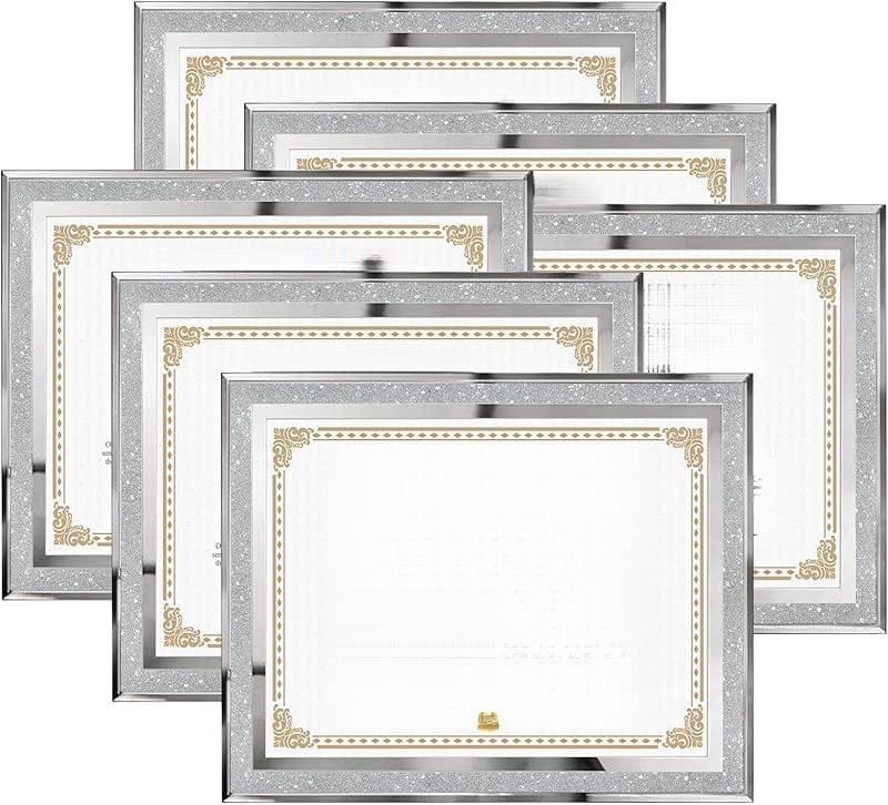 8.5x11 Picture Frames, 10 Packs Silver Glass Certificate Frames for ...