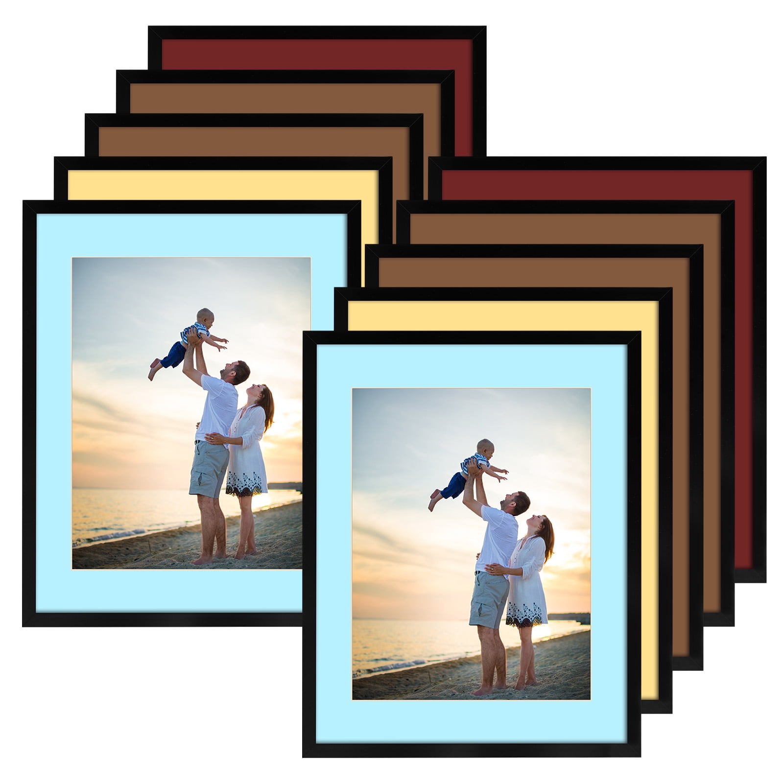 8.5x11 Picture Frames Set of 10, Colorful Frame 8.5x11 for Wall and ...