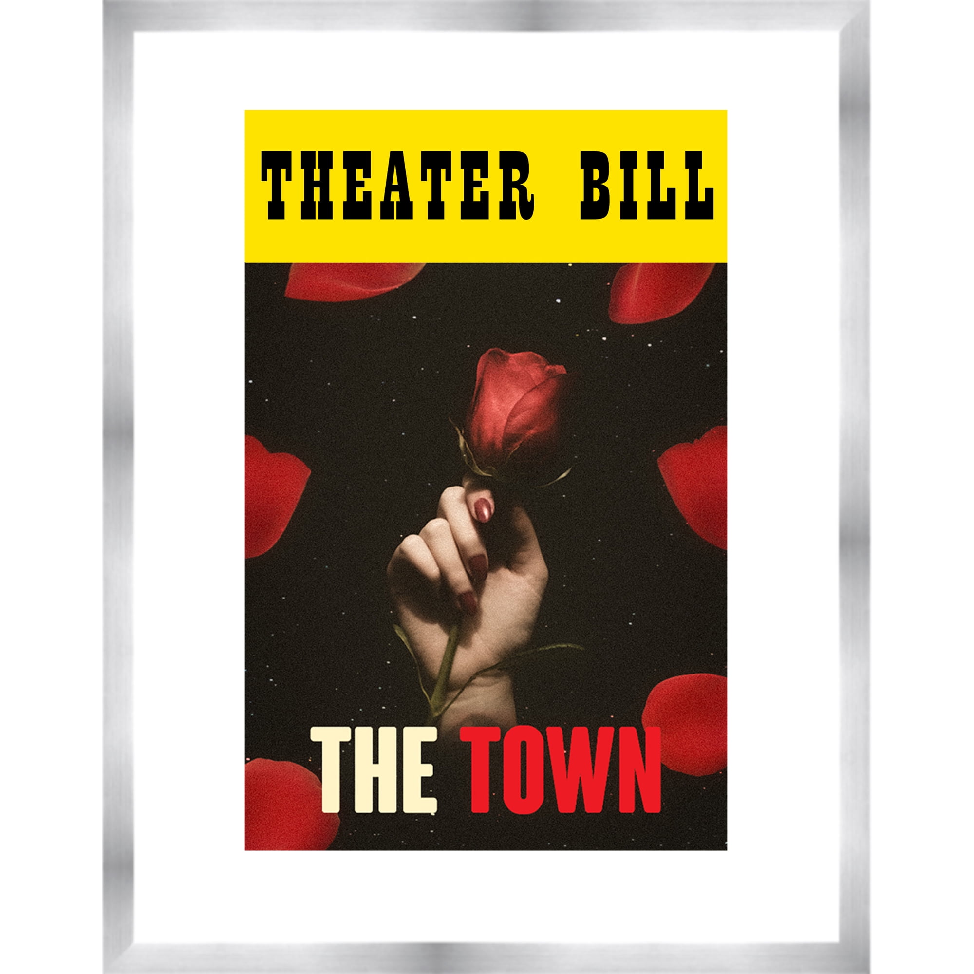 8.5x11 Silver Playbill Frame with White Mat with 1 Openings to Display ...