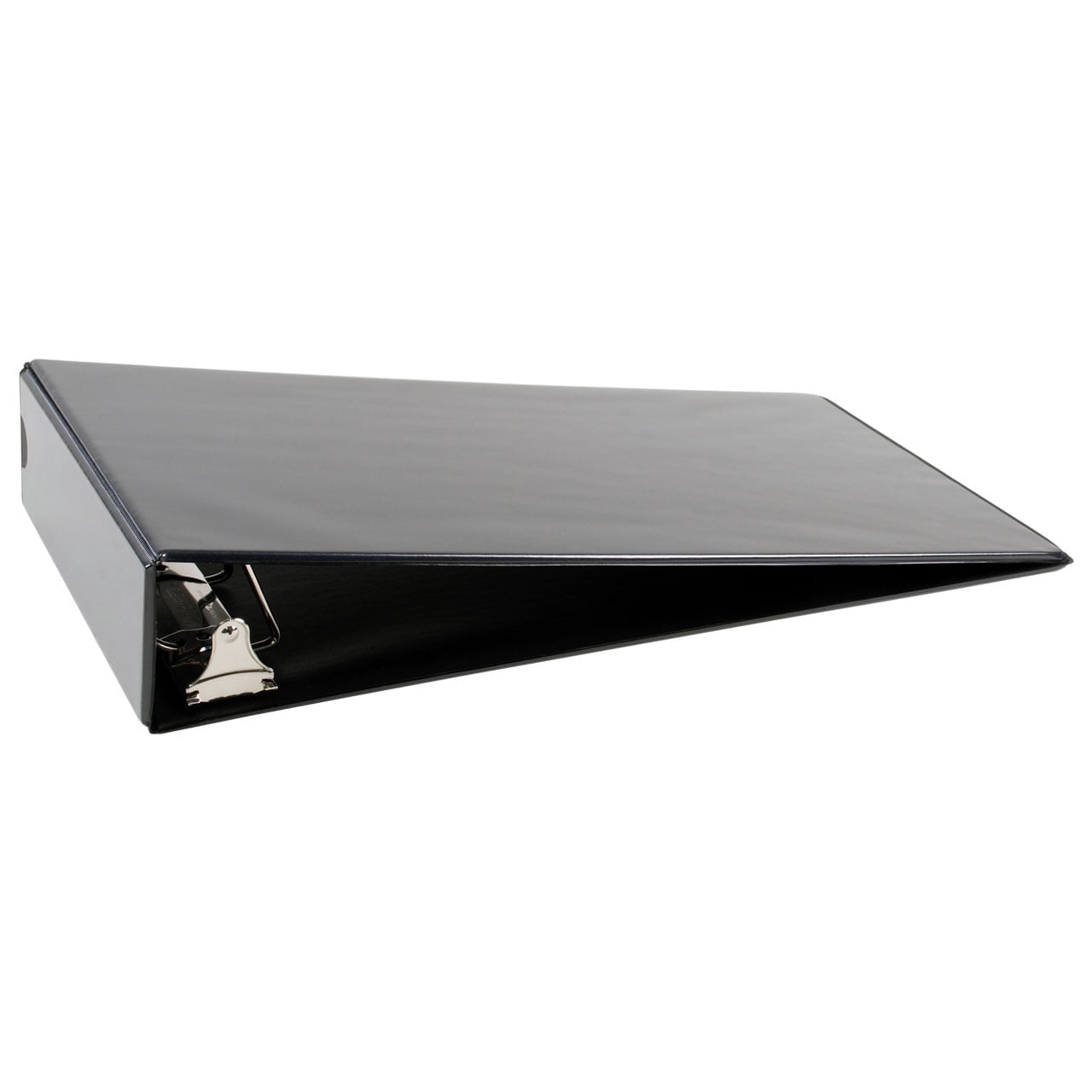 8.5x14 2" Angle-D Ring Black Vinyl Binder Top Opening Clear Outside ...