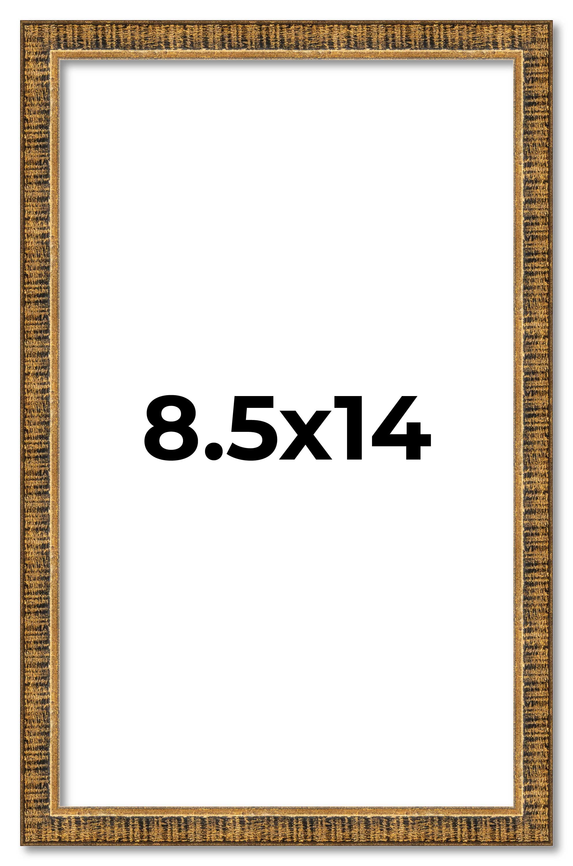 8.5x14 Frame Gold Solid Wood Picture Frame - Complete Modern Photo ...