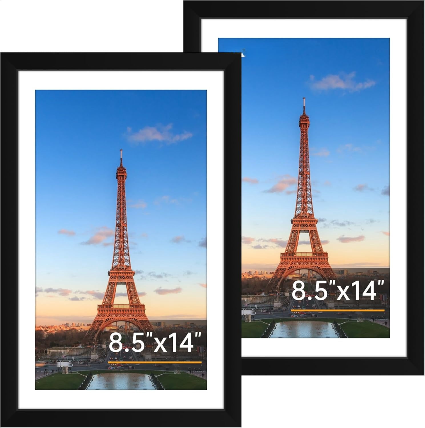 8.5x14 Picture Frame Set of 2, Photo Frame with HD Plexiglass, Display ...