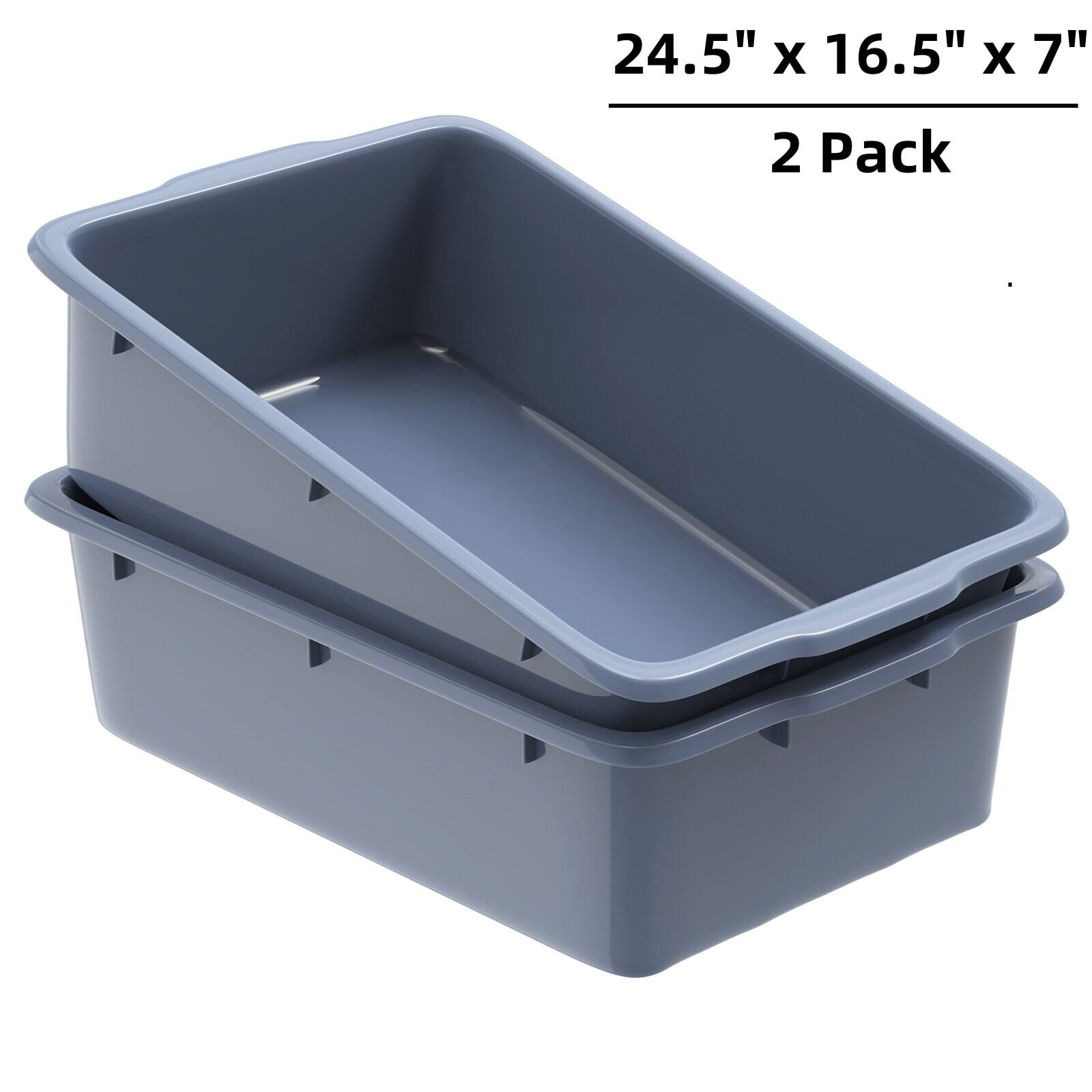 8.6 Gallon Extra Large Commercial Bus Box/Utility Tub PVC Storage Bin ...
