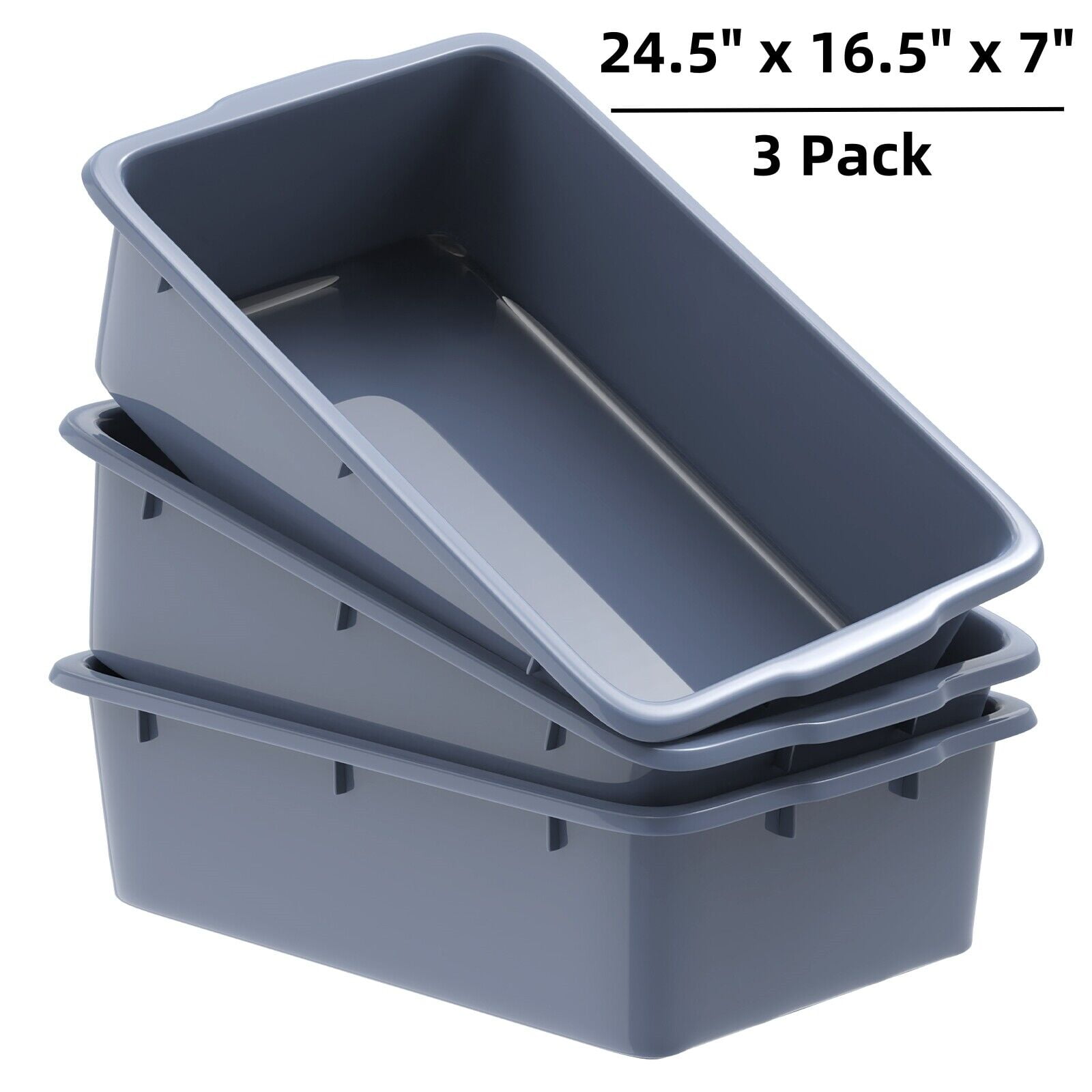 8.6 Gallon Extra Large Commercial Bus Box/Utility Tub PVC Storage Bin ...