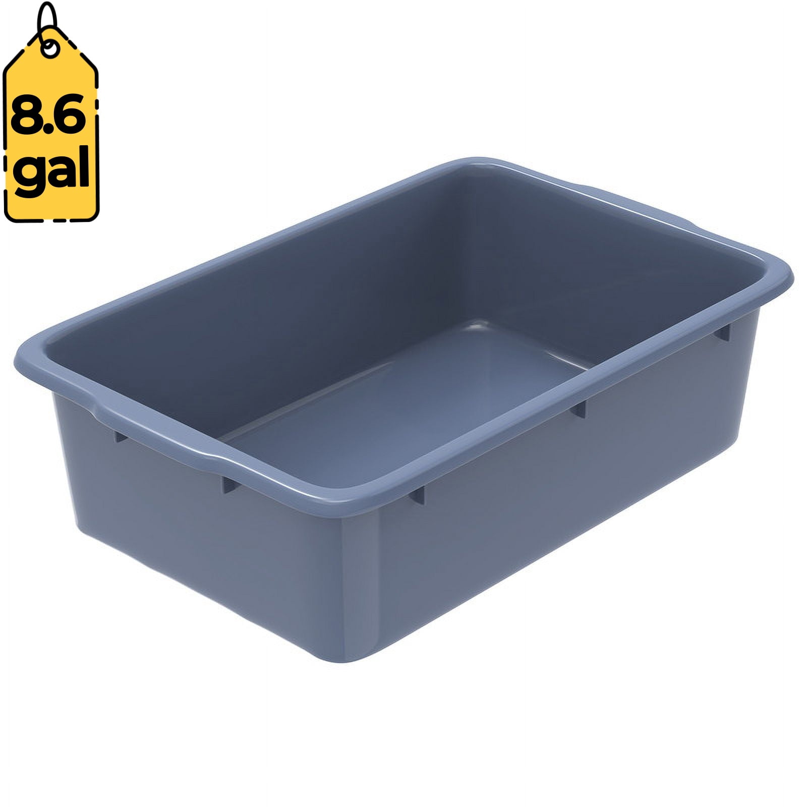 8.6 Gallon Plastic Dish Tubs, Gray, Commercial Bus Box, Durable PVC for ...