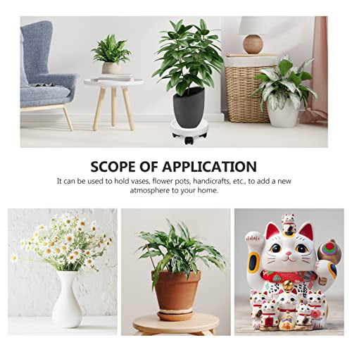 8. 6 Inch Round Grey Planter with Wheels Indoor, Resin Plant with Easy ...