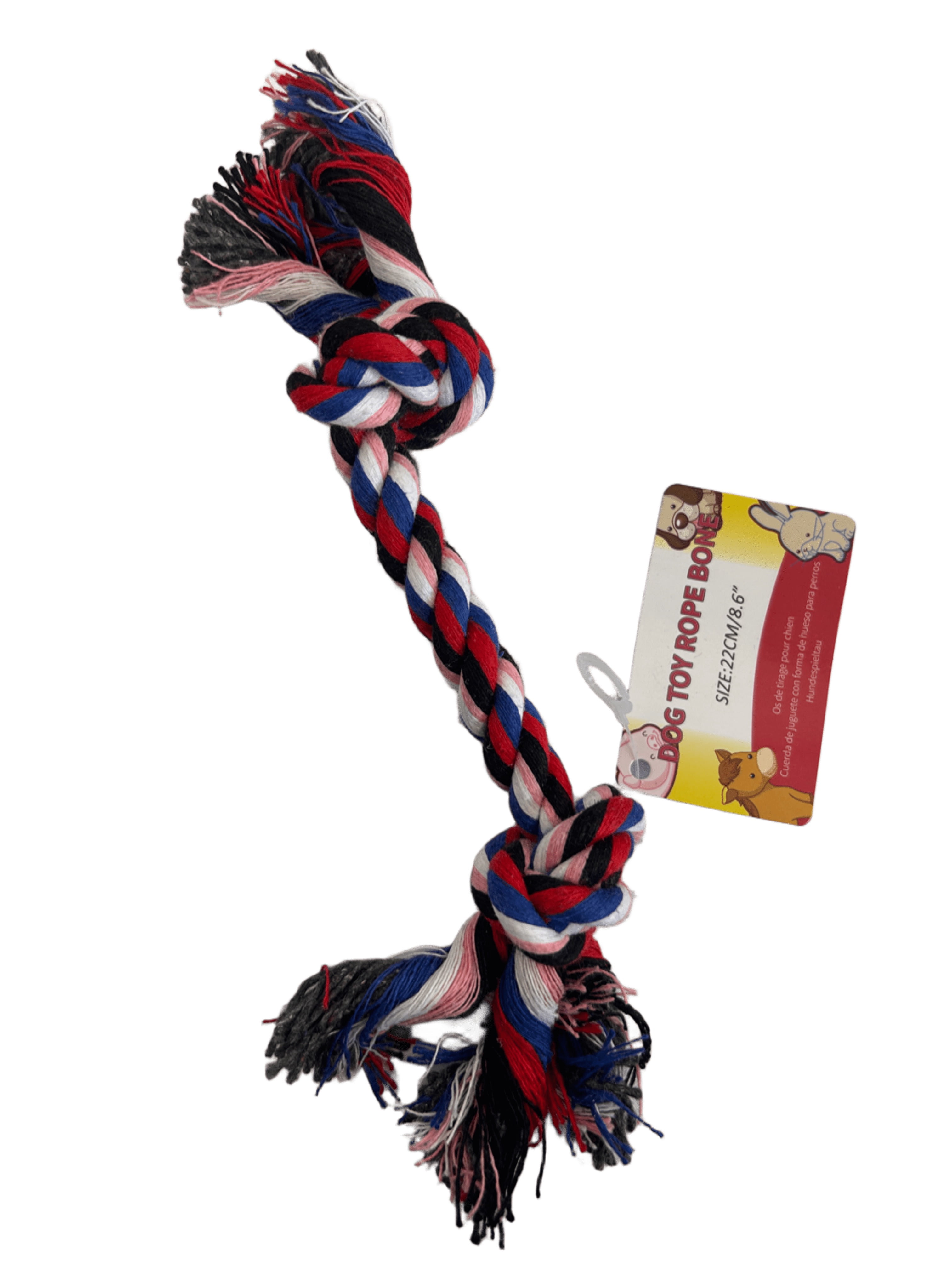 8.6 in Knotted Dog Rope Toy, Durable Cotton Rope Bone for Chewing and ...