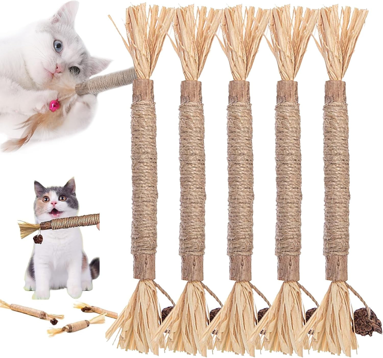 8.6-inch natural catnip dental chew stick, a smooth and skin-friendly ...