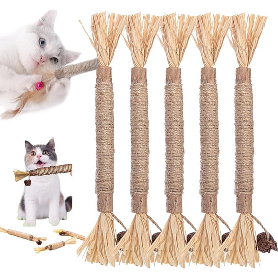 8.6-inch natural catnip dental chew stick, a smooth and skin-friendly ...