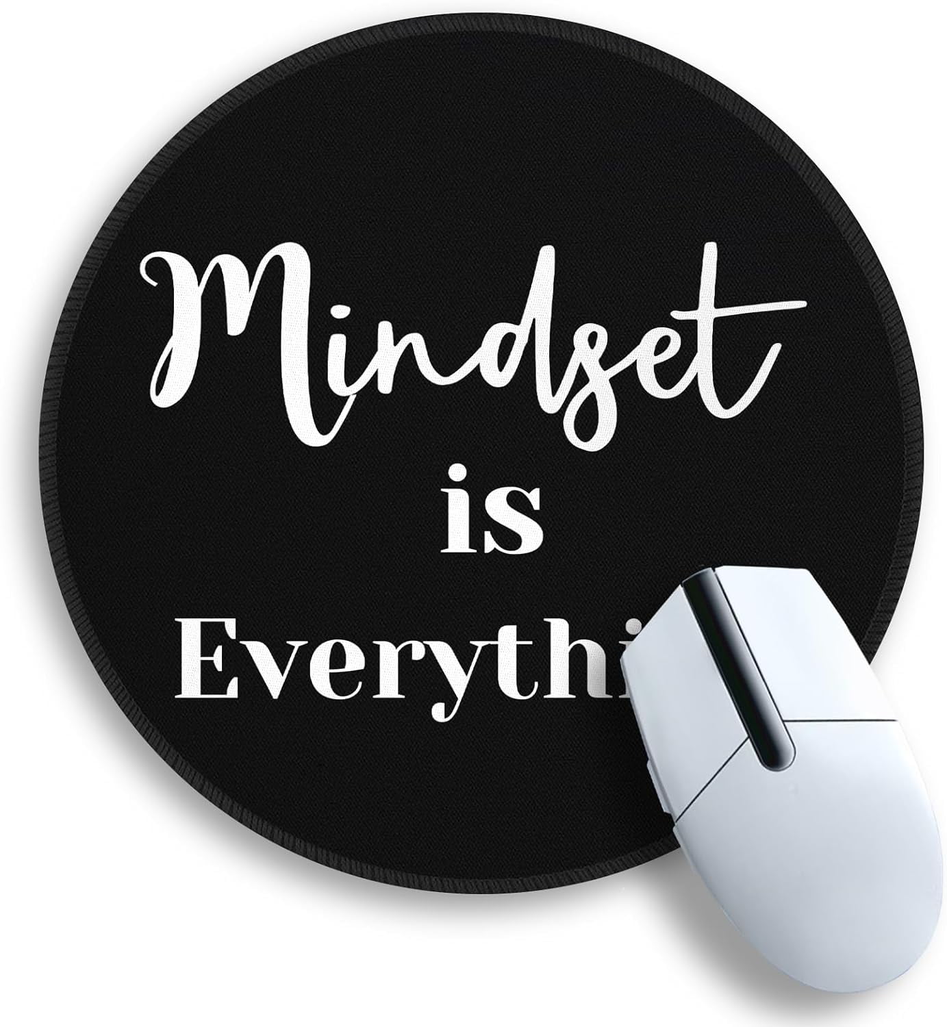 8.6"x8.6" Inspirational Office Desk Decor Black Mouse Pad, Funny ...