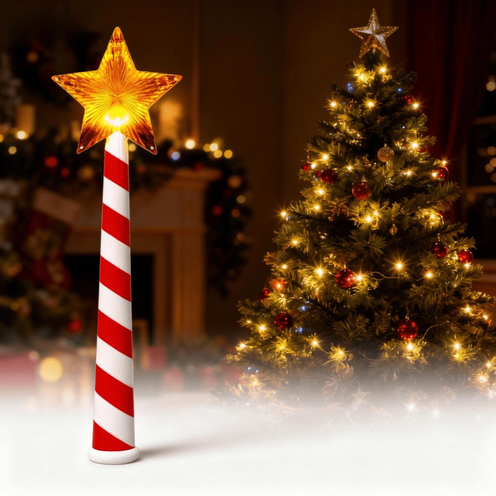 8.66 INCH Christmas Tree Light Controller Wand Red and White Striped ...