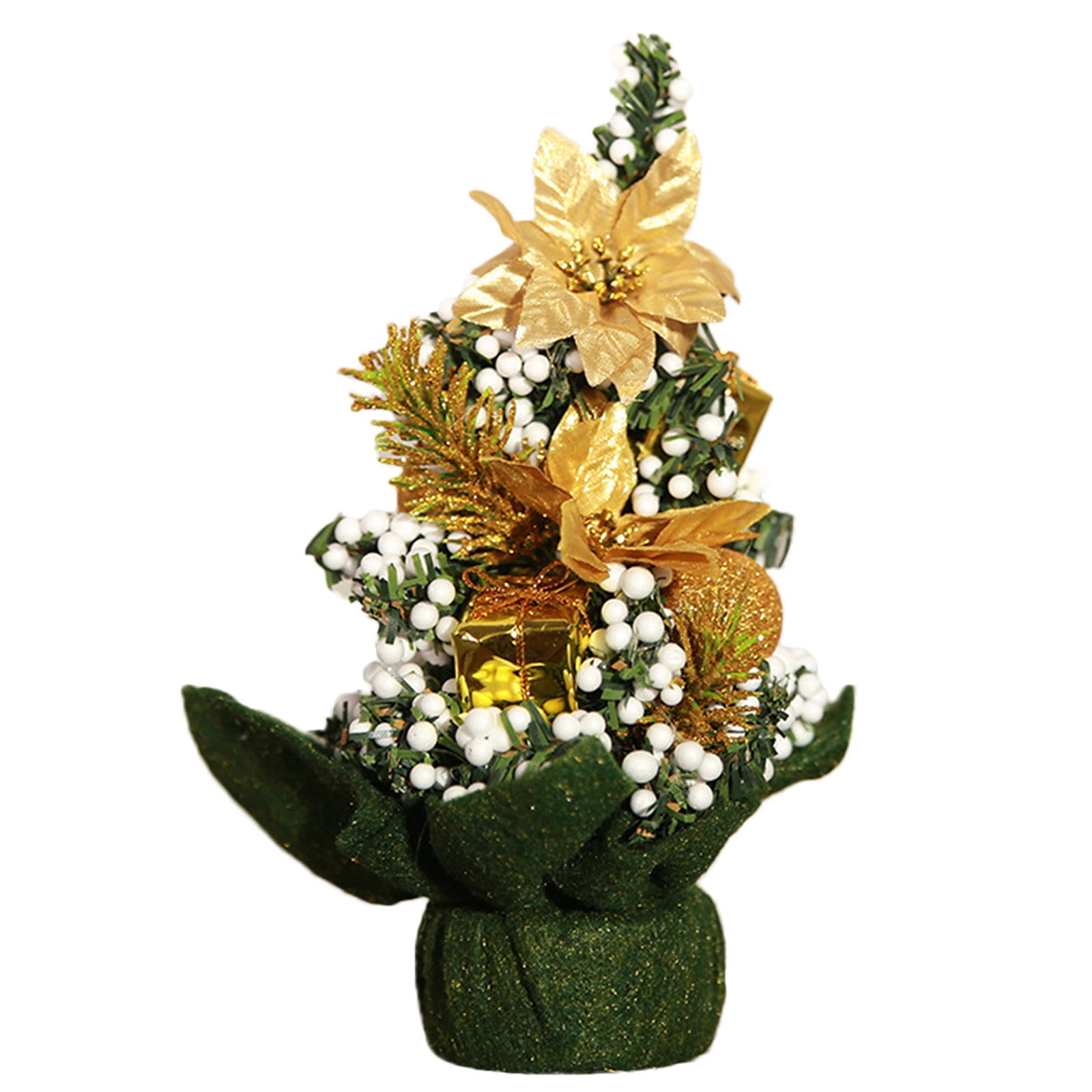 8.66 Inch Mini Christmas Tree with Base, Artificial Tabletop Christmas ...