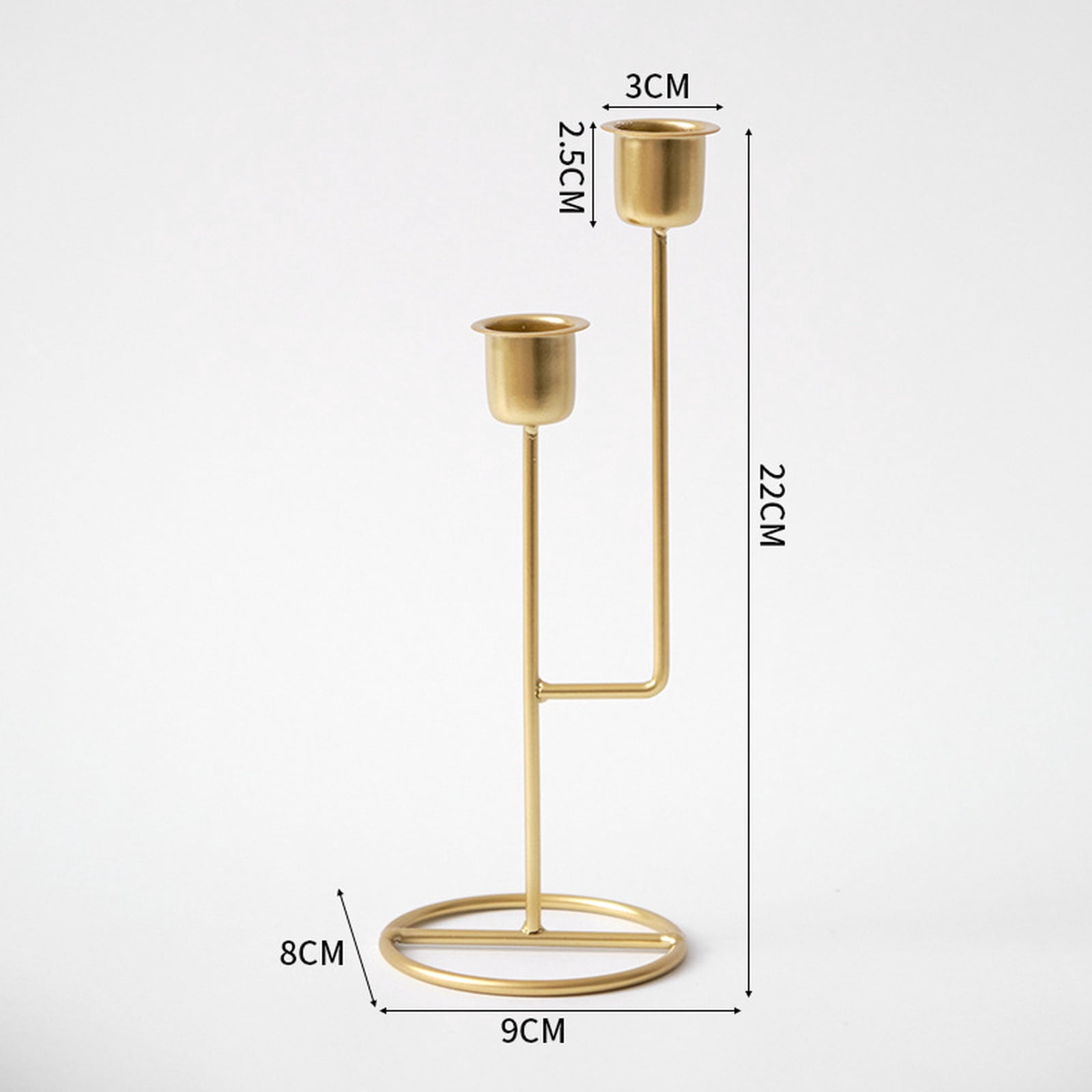 8.66 Inch Modern Metal Candle Holder Tabletop Decor, Minimalist Nordic ...