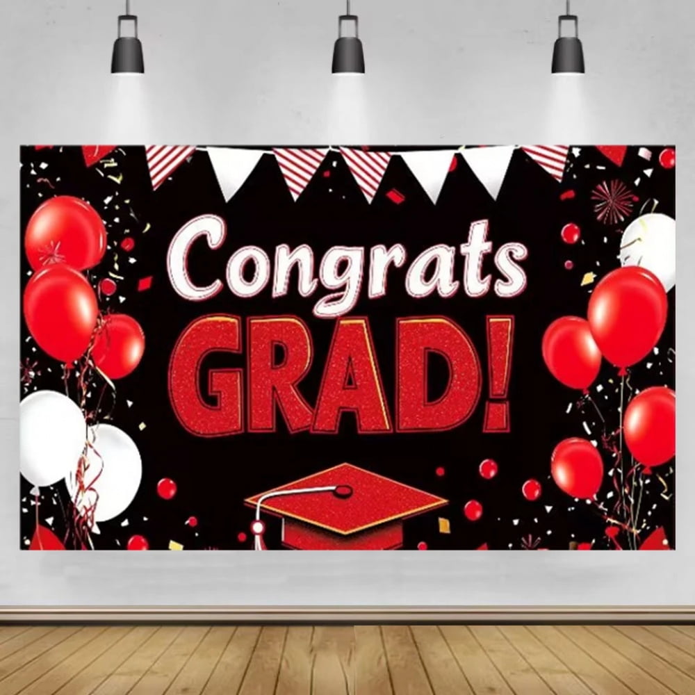 8*6FT Graduation Season Photography Background Banner Gold Blue ...