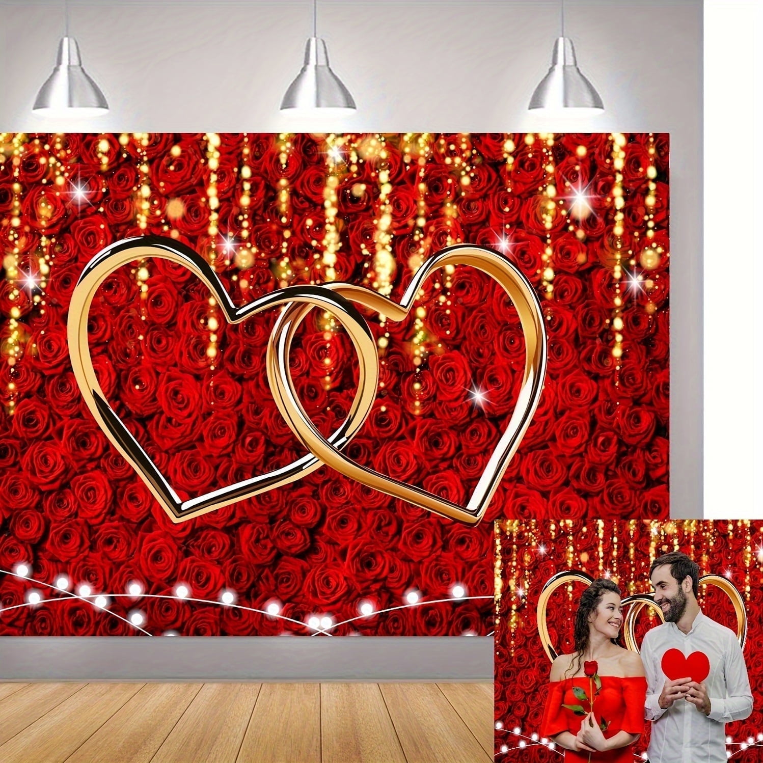 8×6FT Red Rose for Photography Love Hearts Backdrop Wedding Anniversary ...